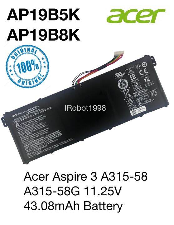 Original Acer AP19B5K AP19B8K for Aspire 3 A315-58 A315-58G Series ...