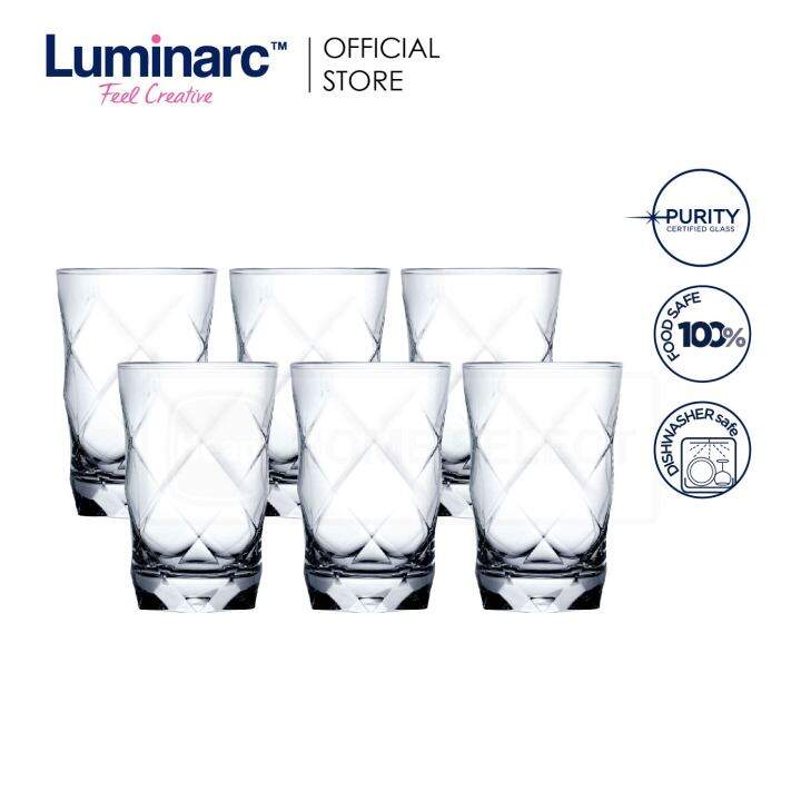 LUMINARC 350ML 6PC LOUVRE HIGHBALL GLASS SET / N1807 | Lazada