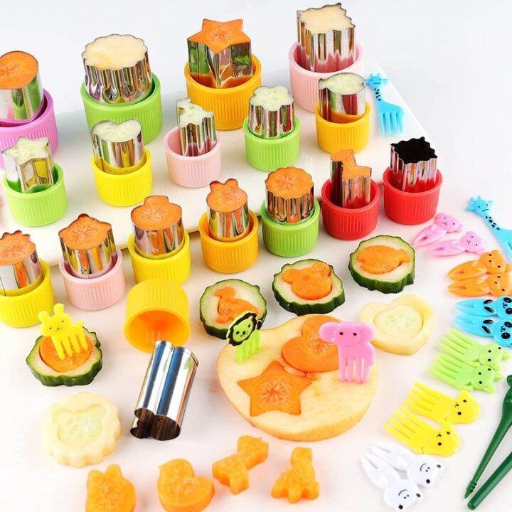 GM Fruit Vegetable Cookie Sandwich Cutter Shaper Molder Set for Kids ...