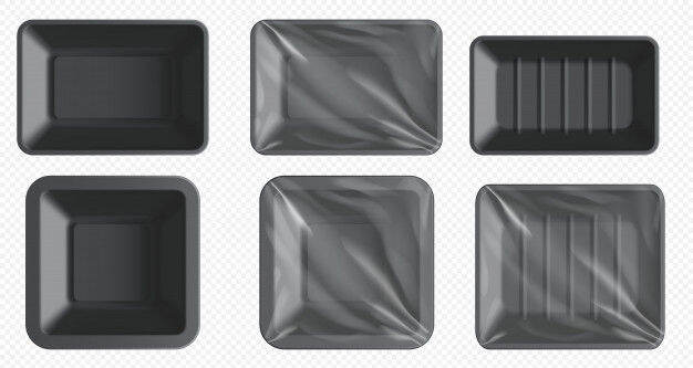 MEAT TRAYS FOR MEAT PRODUCTS & OTHER FROZEN GOODS (BLACK, STYRO ...