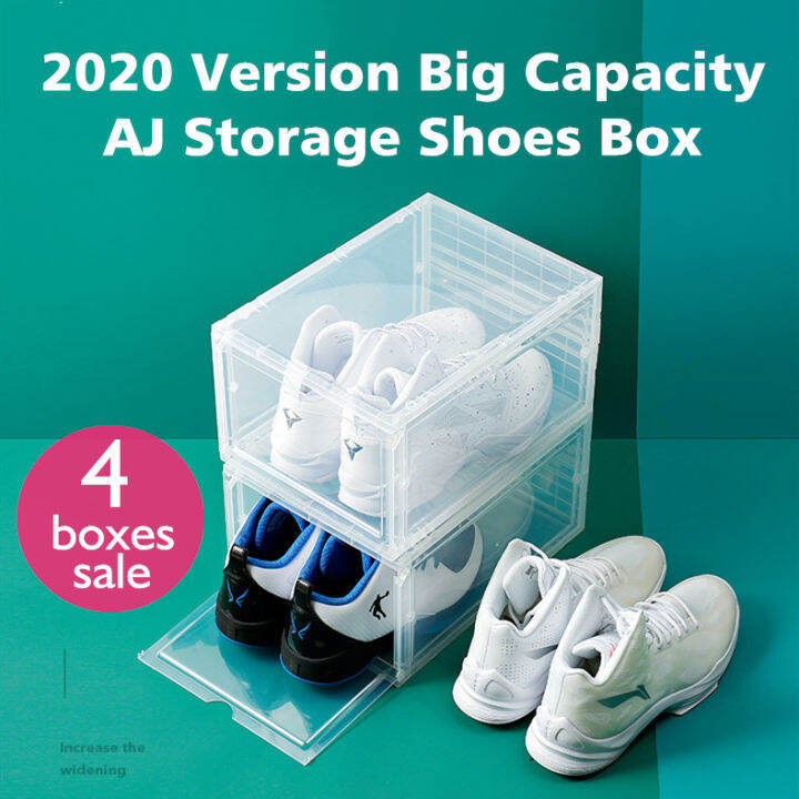(Set of 4) Big Version AJ Yeezy Stackable Sneakers Shoe Storage Box ...