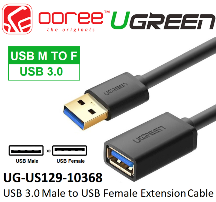 UGREEN USB 3.0 MALE TO USB FEMALE EXTENSION CABLE US129 WITH SPEED UP ...