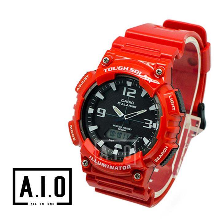 [100% ORIGINAL] Casio Men's Analog Digital Tough Solar Red Resin Strap Watch AQS810WC-4A AQ ...
