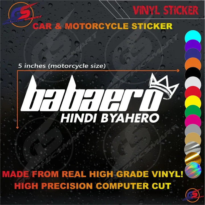 Babaero Hindi Byahero Motorcycle Car Sticker Decal Vinyl | Lazada PH