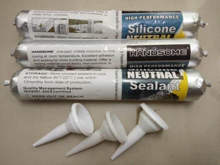 KLP HANDSOME Lem Sosis / Dodol Silicone Sealant 600ml Lem Kaca Refill Neutral | Lazada Indonesia