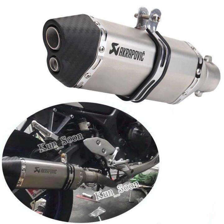 38-51mm Double-outlet Universal Motorcycle Exhaust Muffler Pipe Moto ...