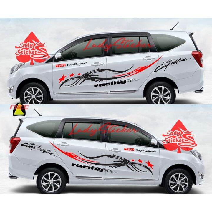 cutting sticker stiker mobil calya sticker mobil tribal racing sigra ...