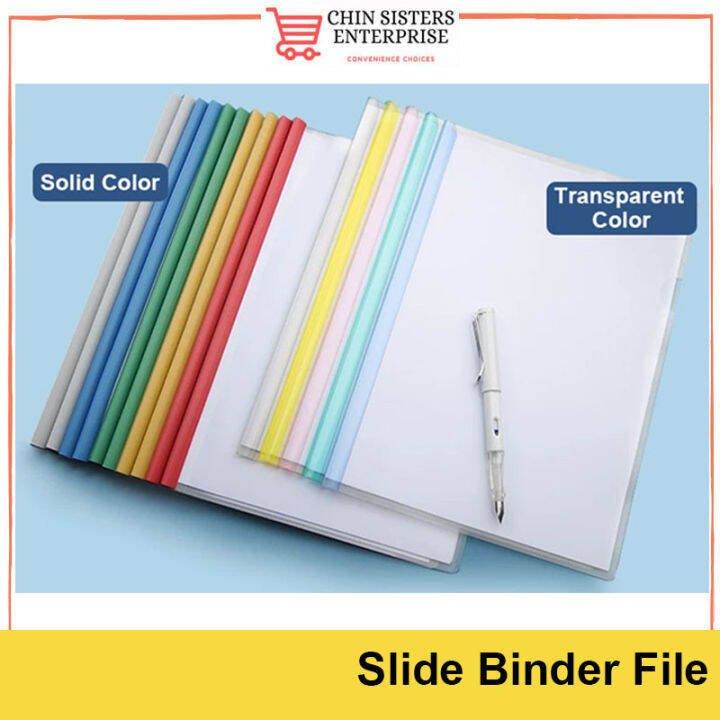 A4 Sliding File / Slide Binder File Folder Document Folder Transparent ...