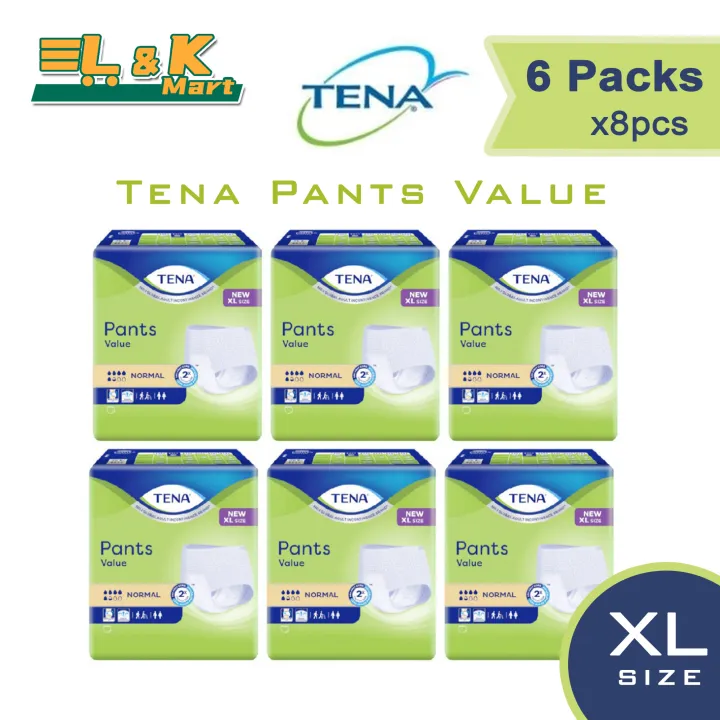 Tena Pants Value Normal - XL 1 Carton (6packs) | adult diaper pants ...