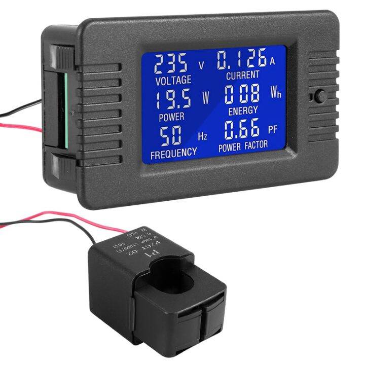 AC 80-260V 100A Multimeter Digital LED Power Monitor Energy Voltmeter Ammeter Watt Voltage KWH ...