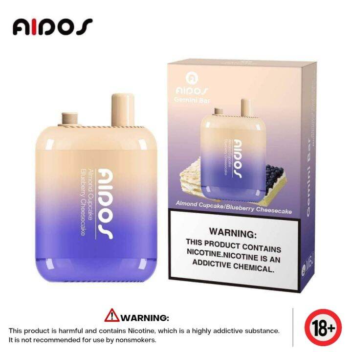 AIDOS GEMINI 8000 Puffs 2 Flavor Rechargeable Disposable Vape Pod 8k ...