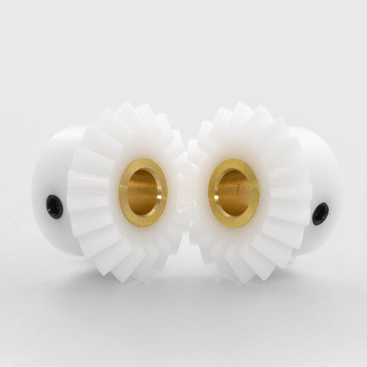 White POM bevel gear 1 mold /1.5 mold nylon bevel gear 20 teeth /25 ...