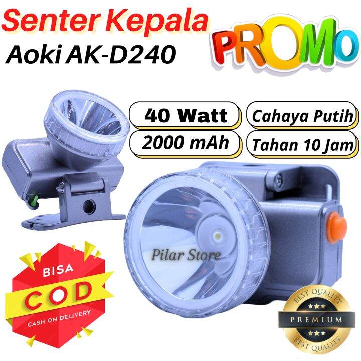 Senter Kepala Selam / Diving - AOKI AK-D240 - 40 Watt Super Led Baterai ...