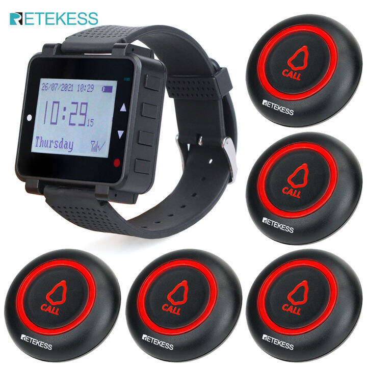 Retekess T128-TD019 Restaurant Pager, Wireless Call System with Three ...