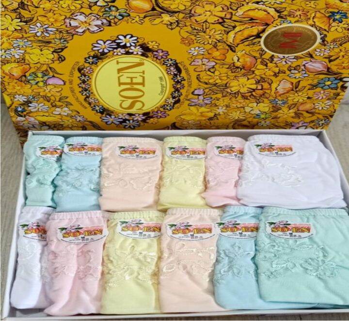 Original SOEN BIKINI panty 12 pcs/box 6pcs and 3pcs (embroidered and ...