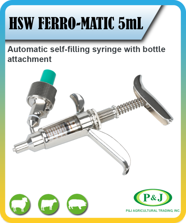 HSW Ferro-Matic Automatic Self-filling Syringe with bottle attachment ...