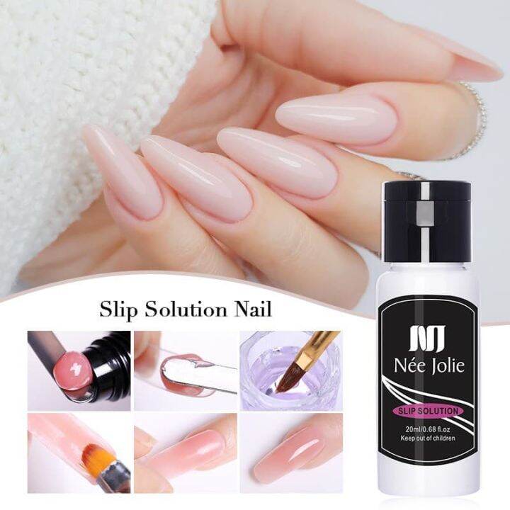 Liquid Slip Solution Quick Builder Nails Gel Semi-Permanent Clear ...