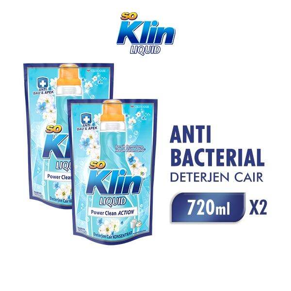 So Klin Liquid Detergent (Antibac) Pouch 720ml (Twin Pack) | Lazada ...