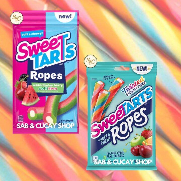 SweeTARTS Watermelon Berry Collision Ropes Twisted Rainbow Punch Candy ...