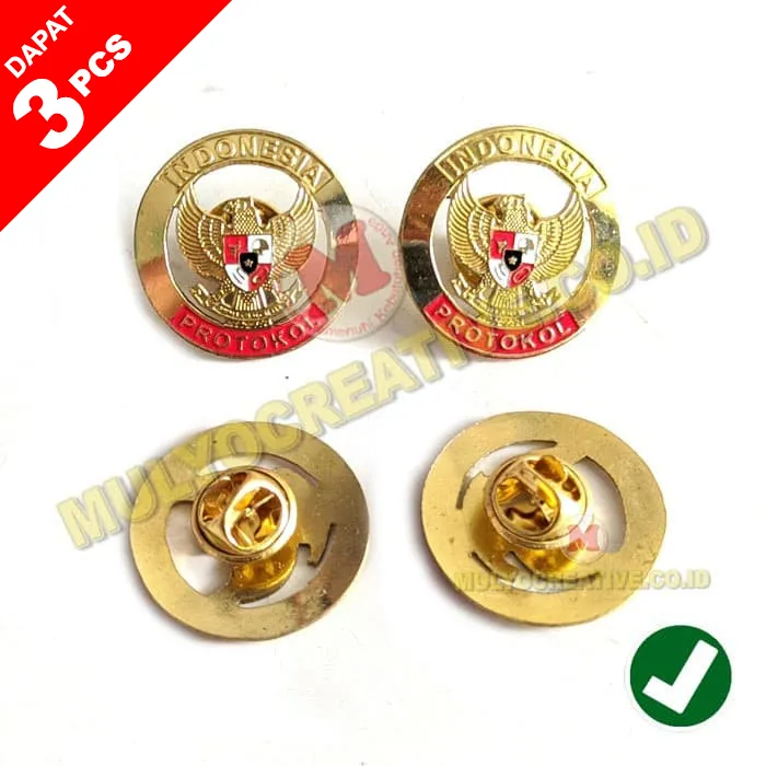 Pin Garuda Protokol Indonesia Lencana Protokol Model Bulat Warna Merah ...