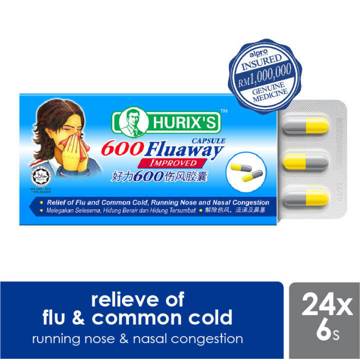 Hurix's 600 Fluaway 24x6s (common cold / flu / influenza) | Lazada