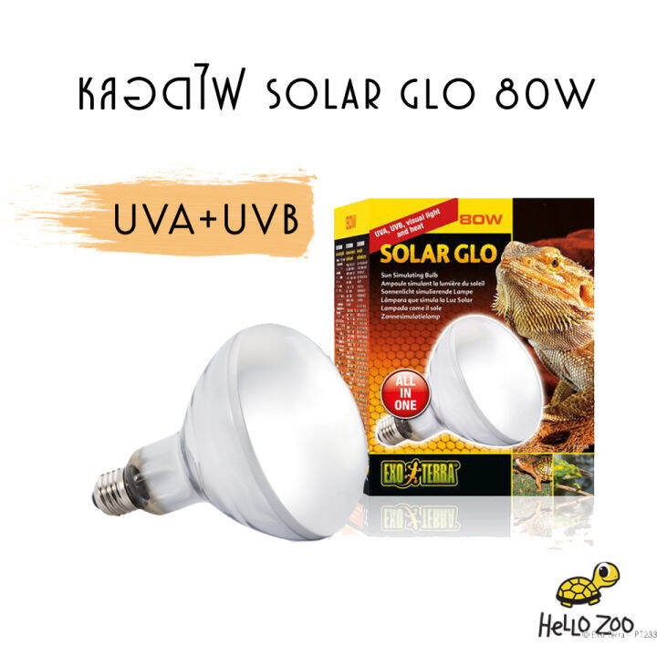 Exo Terra Solar Glo 80W หลอดไฟจำลองแสงอาทิตย์ ให้ความร้อน รังสี UVA+UVB ในหลอดเดียวจบ [EX11 ...
