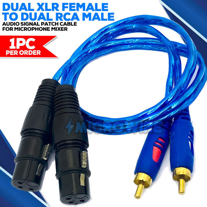 Dual XLR Female to Dual RCA Male Audio Signal Patch Cable for ...