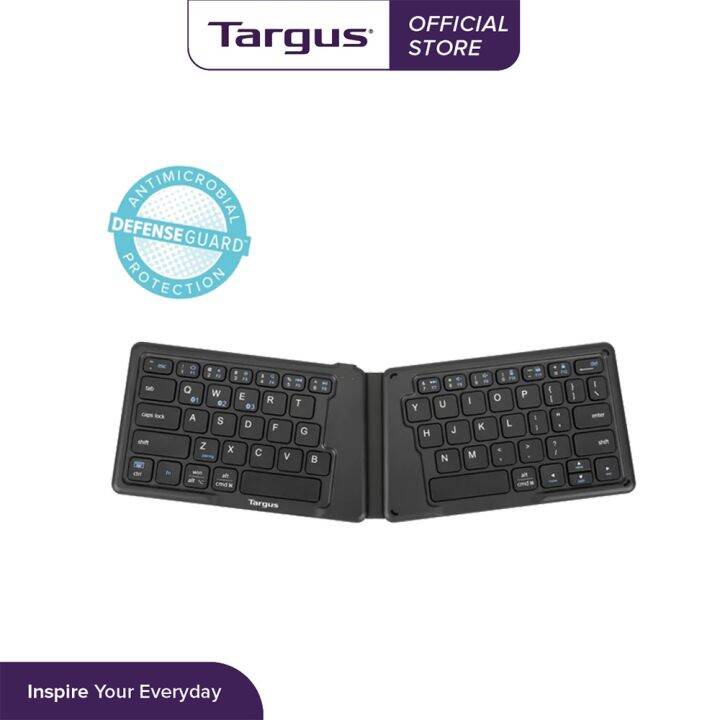 Targus AKF003AP Ergonomic Foldable Bluetooth Antimicrobia Keyboard ...