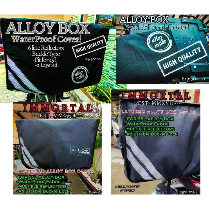 Alloy Top Box Cover Waterproof 55L 45L by IMMortal Motobag | Lazada PH