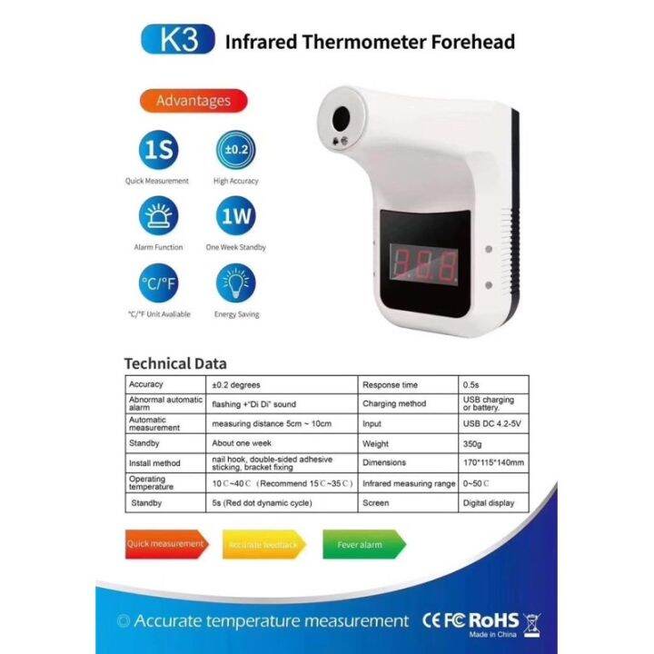 Esthertique. K3 Non-Contact Infrared Thermo Scanner Digital LCD with ...