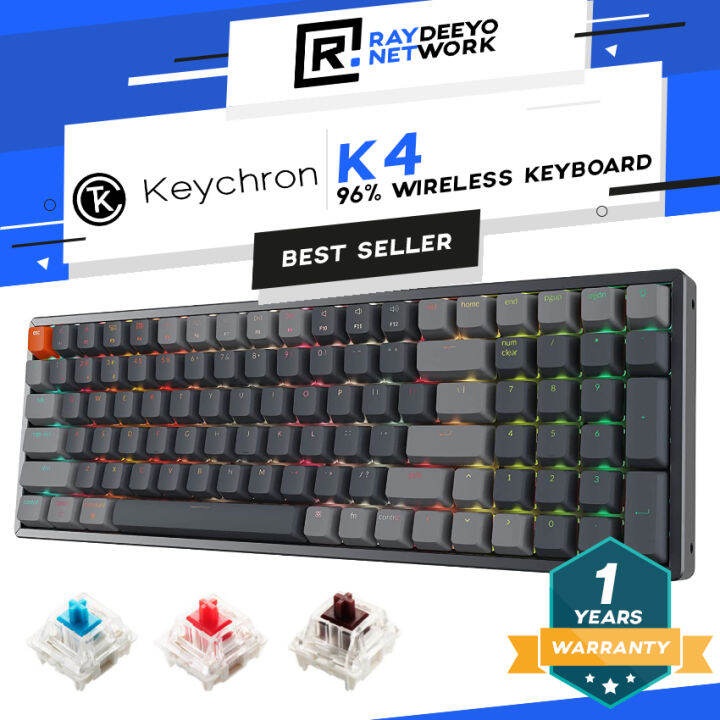 Keychron K4 V2 RGB Wireless Mechanical Keyboard [96% Layout/Aluminum ...