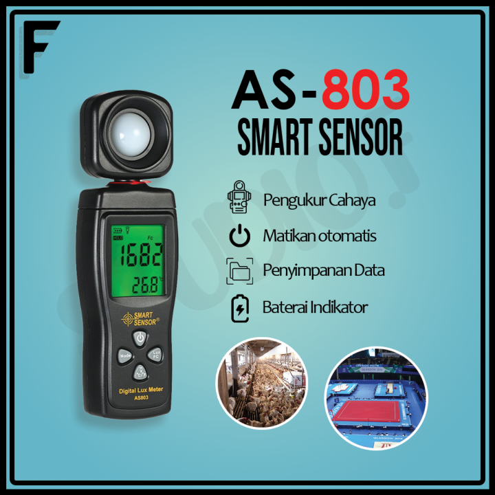 Digital Lux Meter AS803 Meteran Cahaya Tester Smart Sensor Uji Cahaya ...