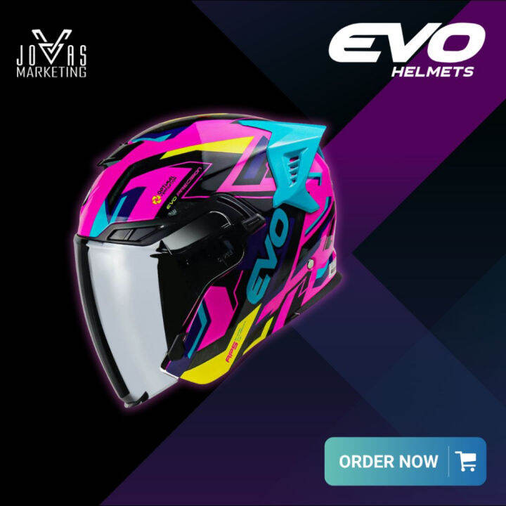 EVO RX-7 ALPHA HALF-FACE HELMET | Lazada PH
