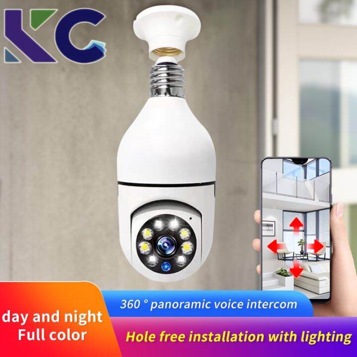 KC CCTV Camera Wifi Connect to Cellphone CCTV Bulb Camera 360 Panoramic ...