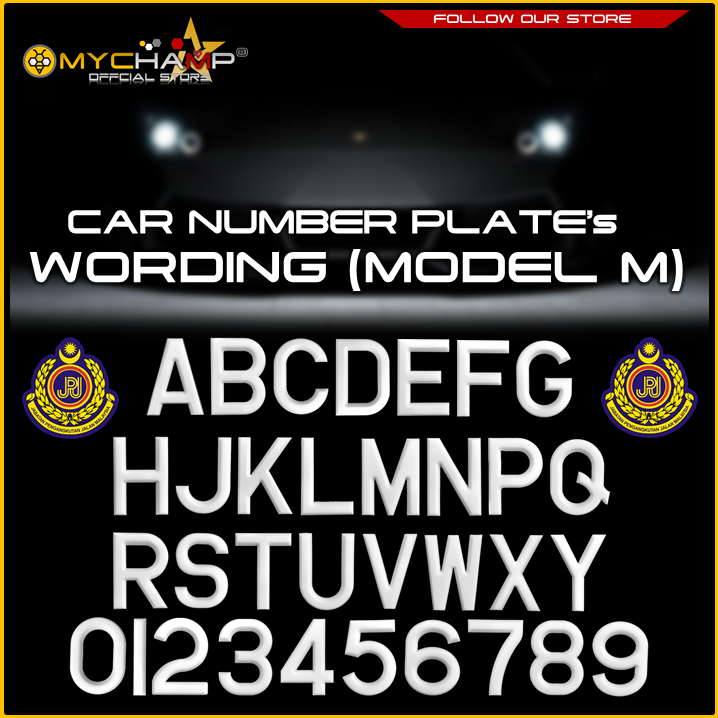 (Thick/Tebal) 1Pcs Car Number Plate's Number / Nombor Plate kereta ...