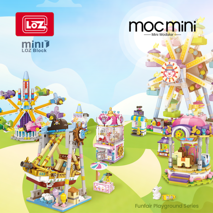 LOZ IDEAS Mini Block MOC Pirate Boat / Ferris Wheel / Rotating Aircraft ...