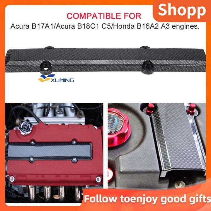 [พร้อมสต็อก] ฝาครอบวาล์วเครื่องยนต์หัวเทียนคาร์บอนไฟเบอร์สำหรับ Honda ...