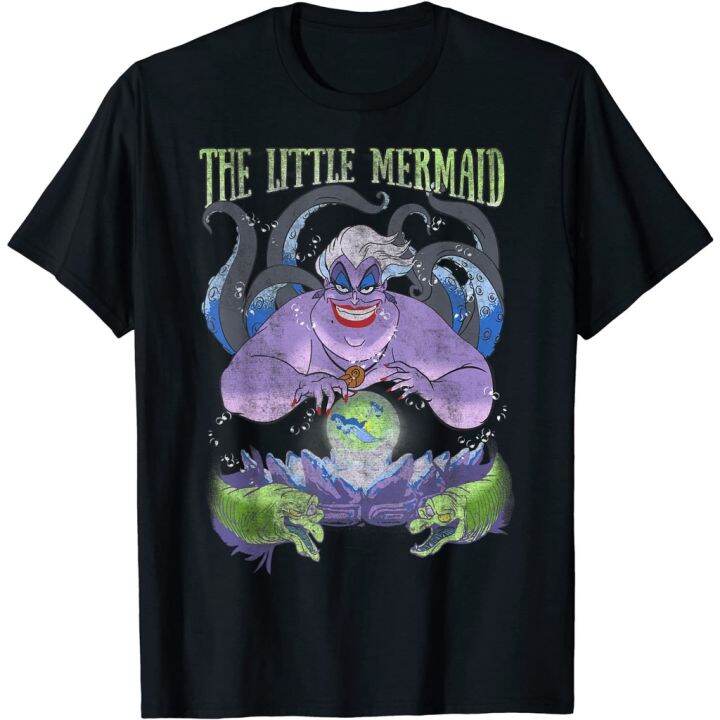 เสื้อยืดผ้าฝ้ายพรีเมี่ยม เสื้อยืด พิมพ์ลาย Disney The Little Mermaid ...