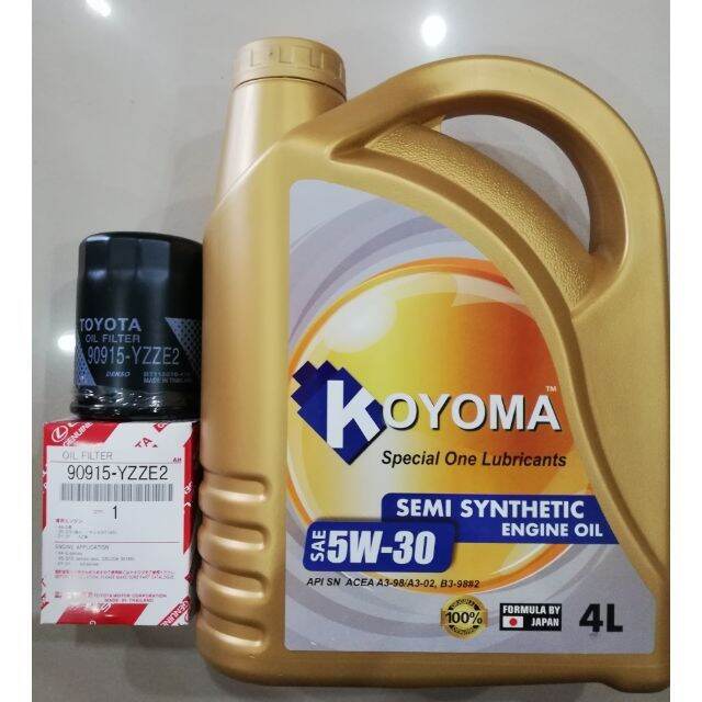 TOYOTA VIOS ALTIS WISH OIL FILTER 90915-YZZE2 + KOYOMA 5W30 SEMI ...