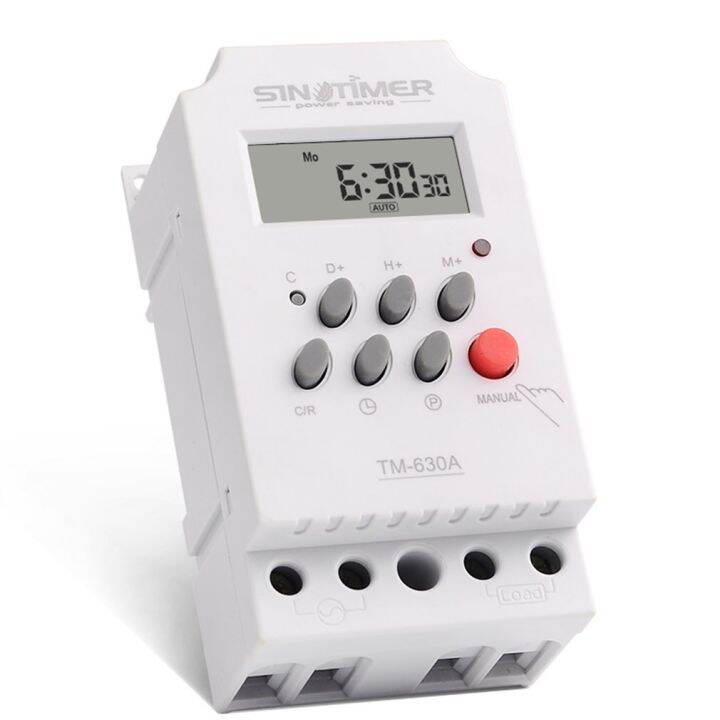 Sinotimer 12v 30a Weekly 7 Days Programmable Digital Time Switch Relay ...