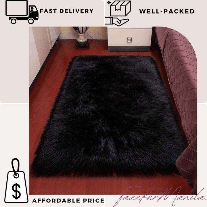 AESTHETIC BLACK FAUX FUR FABRIC — Carpet/Photoshoot Flatlay/Car ...