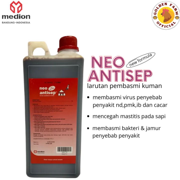 NEO ANTISEP NEW FORMULA 1 Liter- Antseptik Hewan Dan Peternakan Aman ...