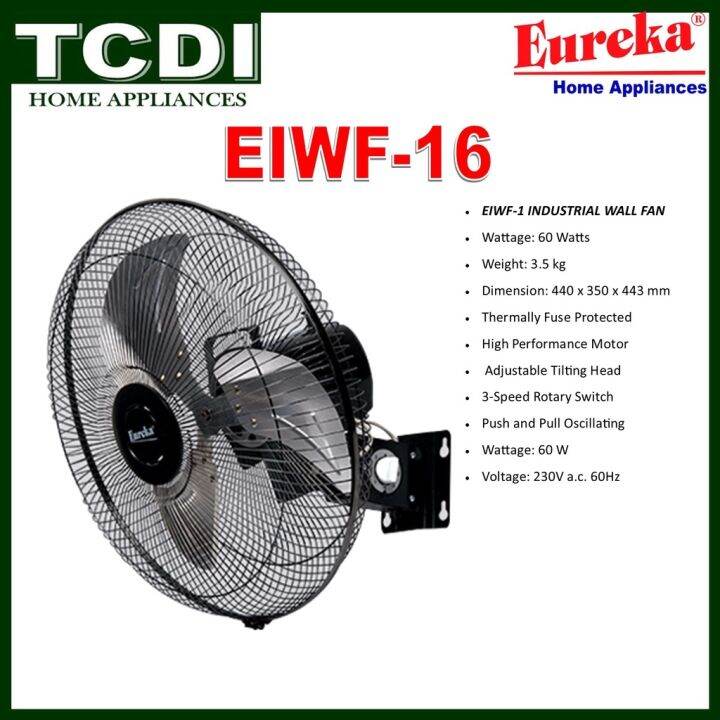 EUREKA WALL FAN INDUSTRIAL EIWF 16 | Lazada PH