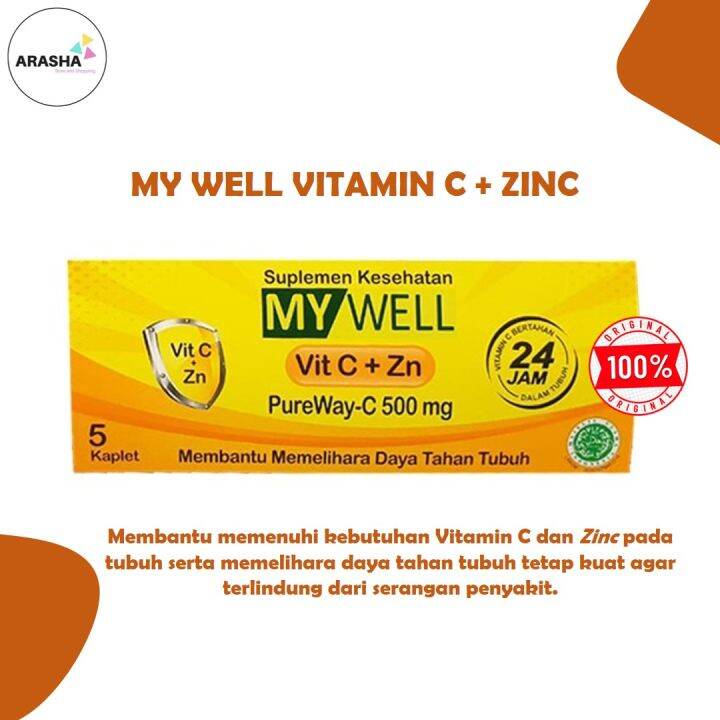 MY WELL VITAMIN C PLUS ZINC - Suplemen Daya Tahan Tubuh Sistem Imun ...