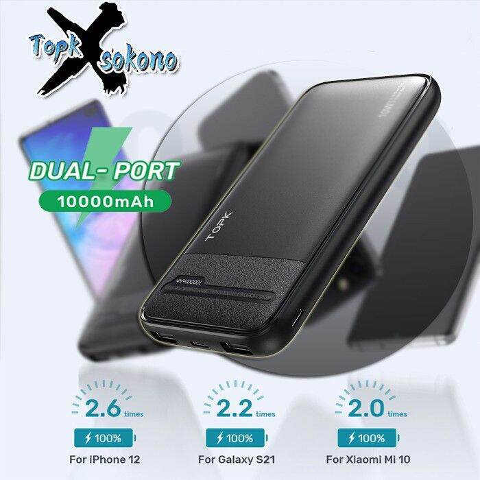 TOPK x Sokono I1016 10000mAh Powerbank Dual USB LED Display Power Bank ...