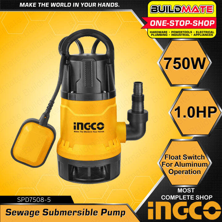 INGCO Sewage Submersible Pump 750W 1.0HP Submersible Water Transfer ...