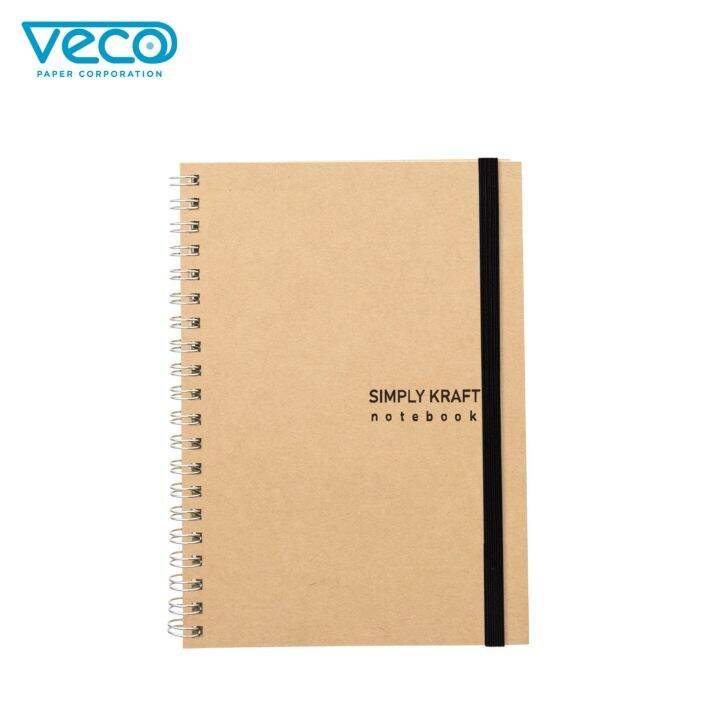 Veco Simply Kraft Spiral Notebook Deluxe Cream 105gsm 6x8.5in 60lvs w ...