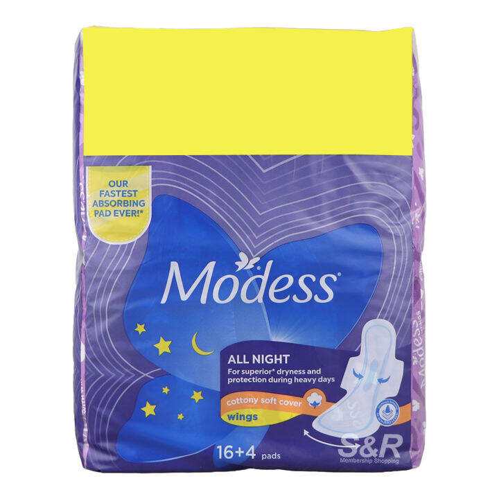 Modess Pads All Night With Wings 20pcs | Lazada PH