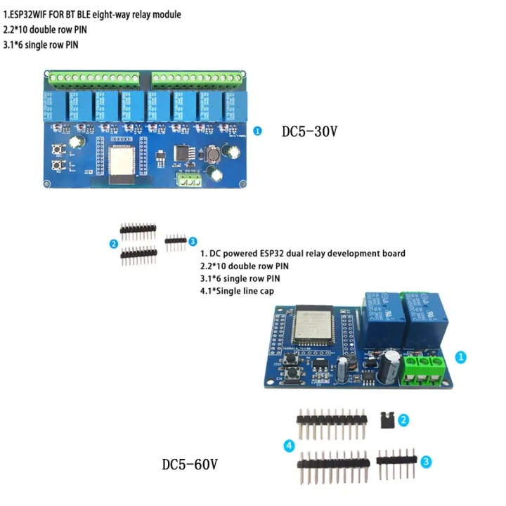 ESP8266 /ESP32 DC5-30/60V แหล่งจ่ายไฟ WIFI Bluetooth 8 /Dual Channel ...