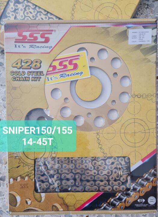 SSS Chain Set 428 Steel - Sniper150/155 | Raider150 Carb/Fi | Lazada PH